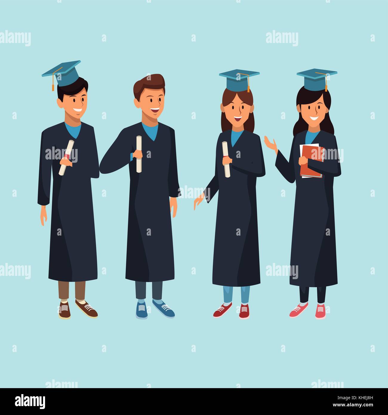 Students in robe cartoon Stock Vector Image & Art - Alamy