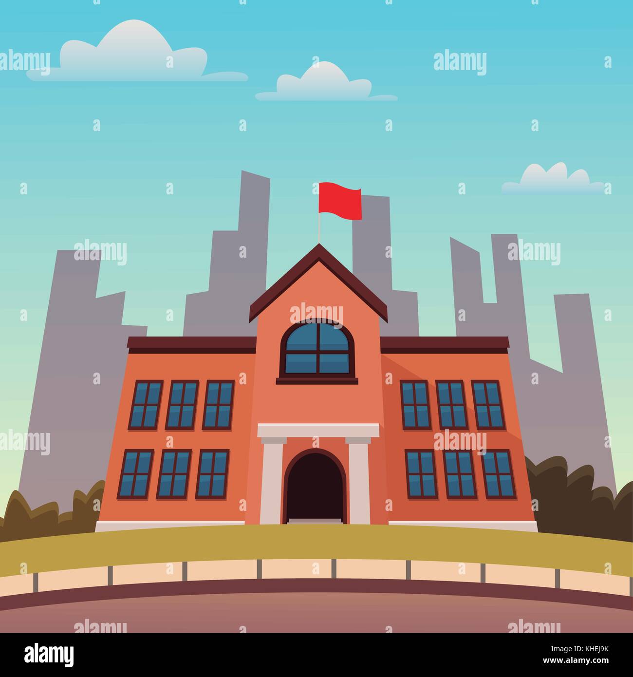 High school building Stock Vector Image & Art - Alamy