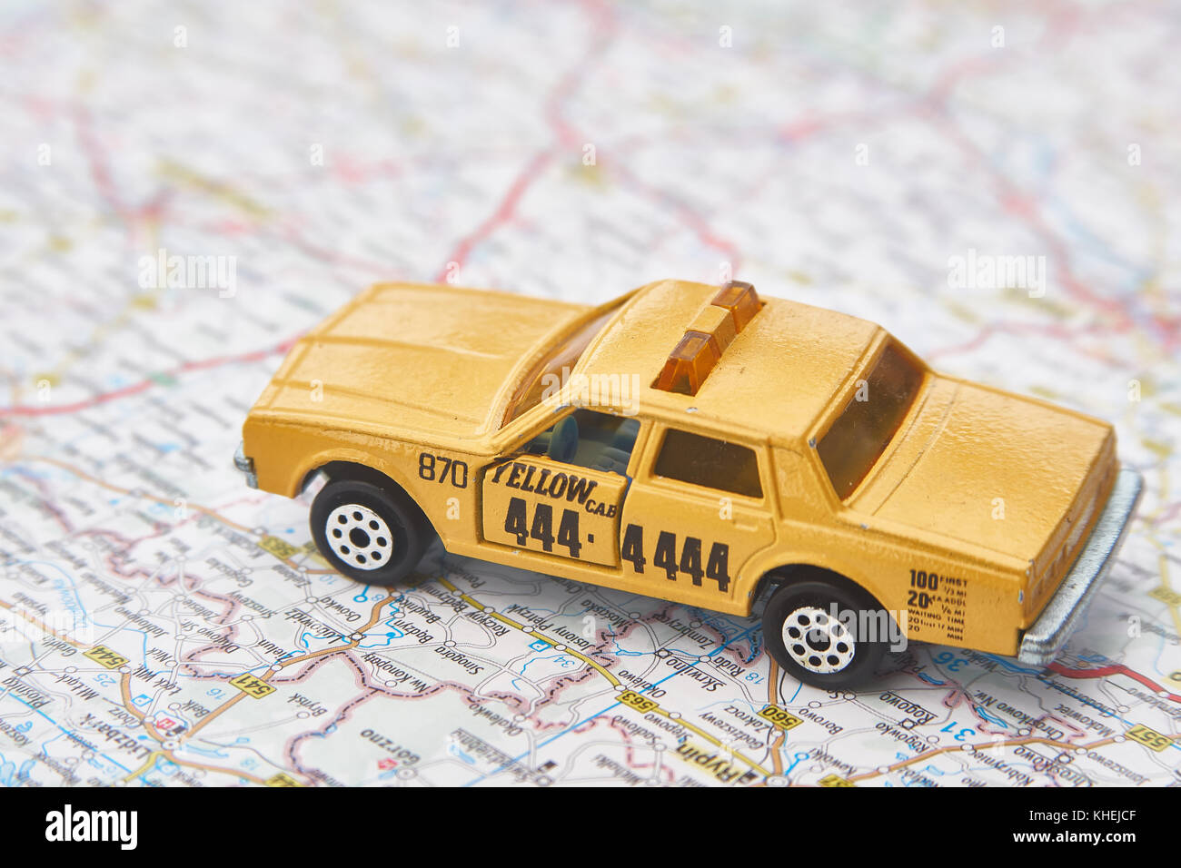 A toy cab on a map Stock Photo - Alamy