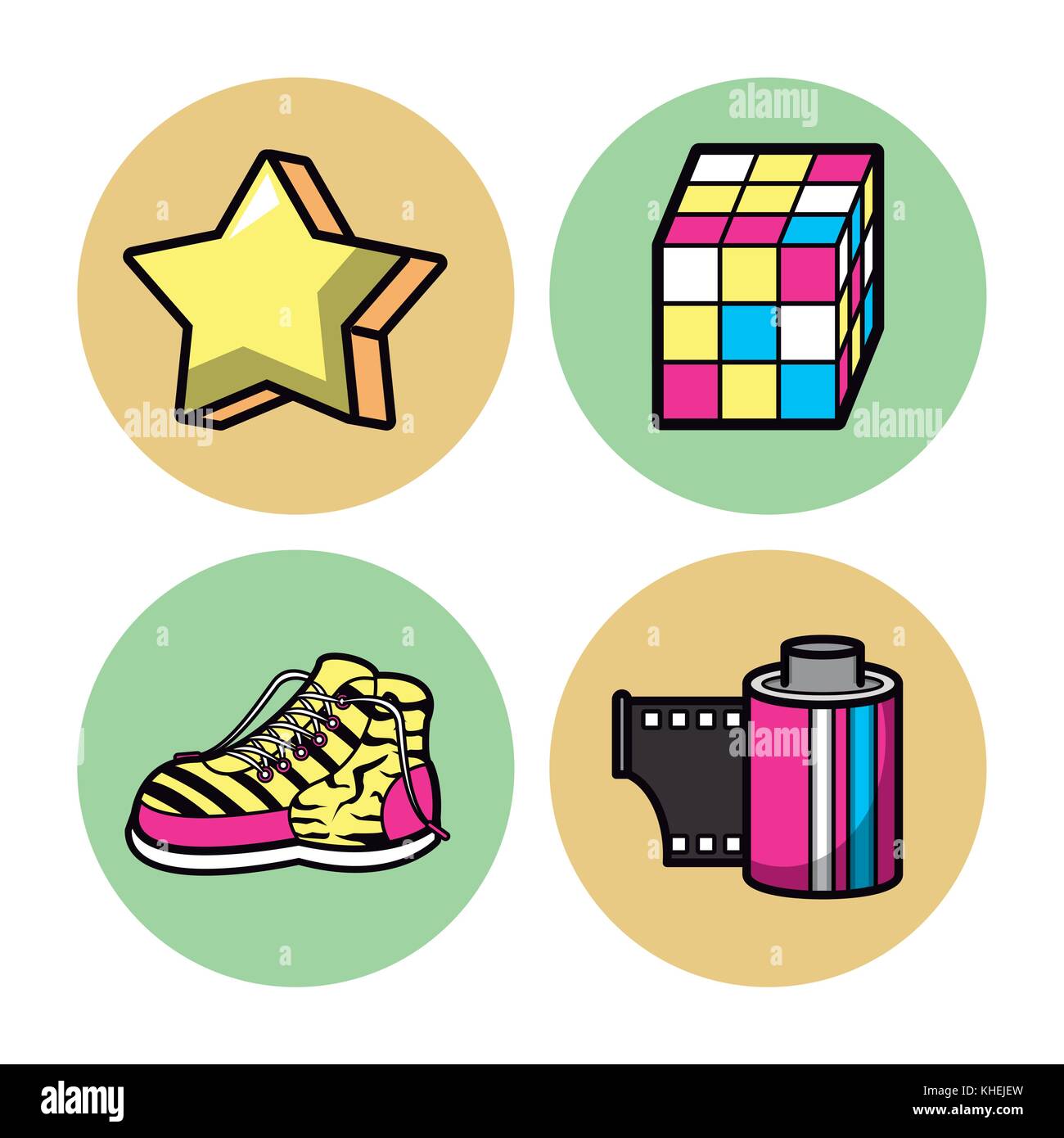 90s pop art icons Stock Vector Image & Art - Alamy