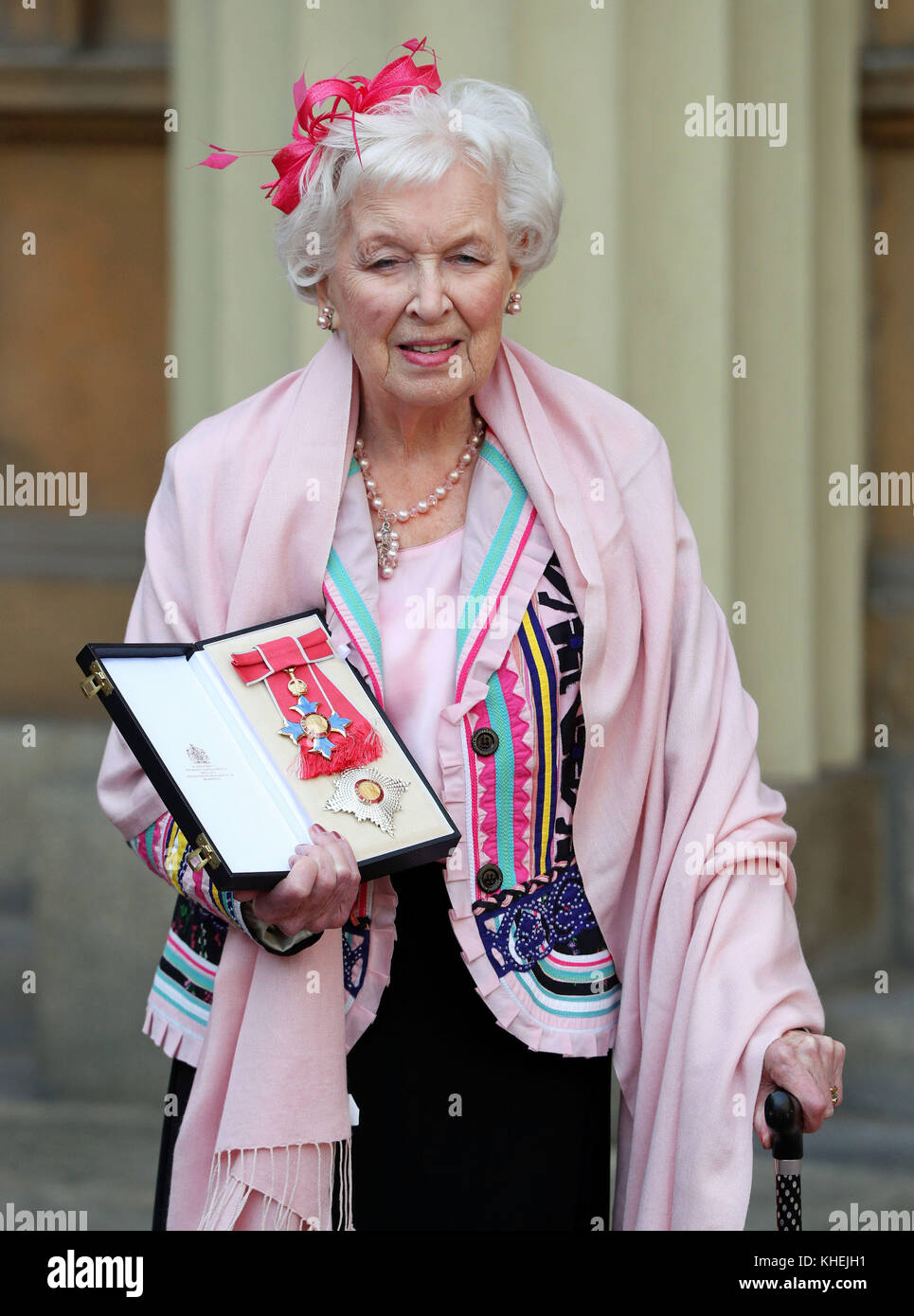 Dame June Whitfield after she was made a dame by the Prince of Wales ...