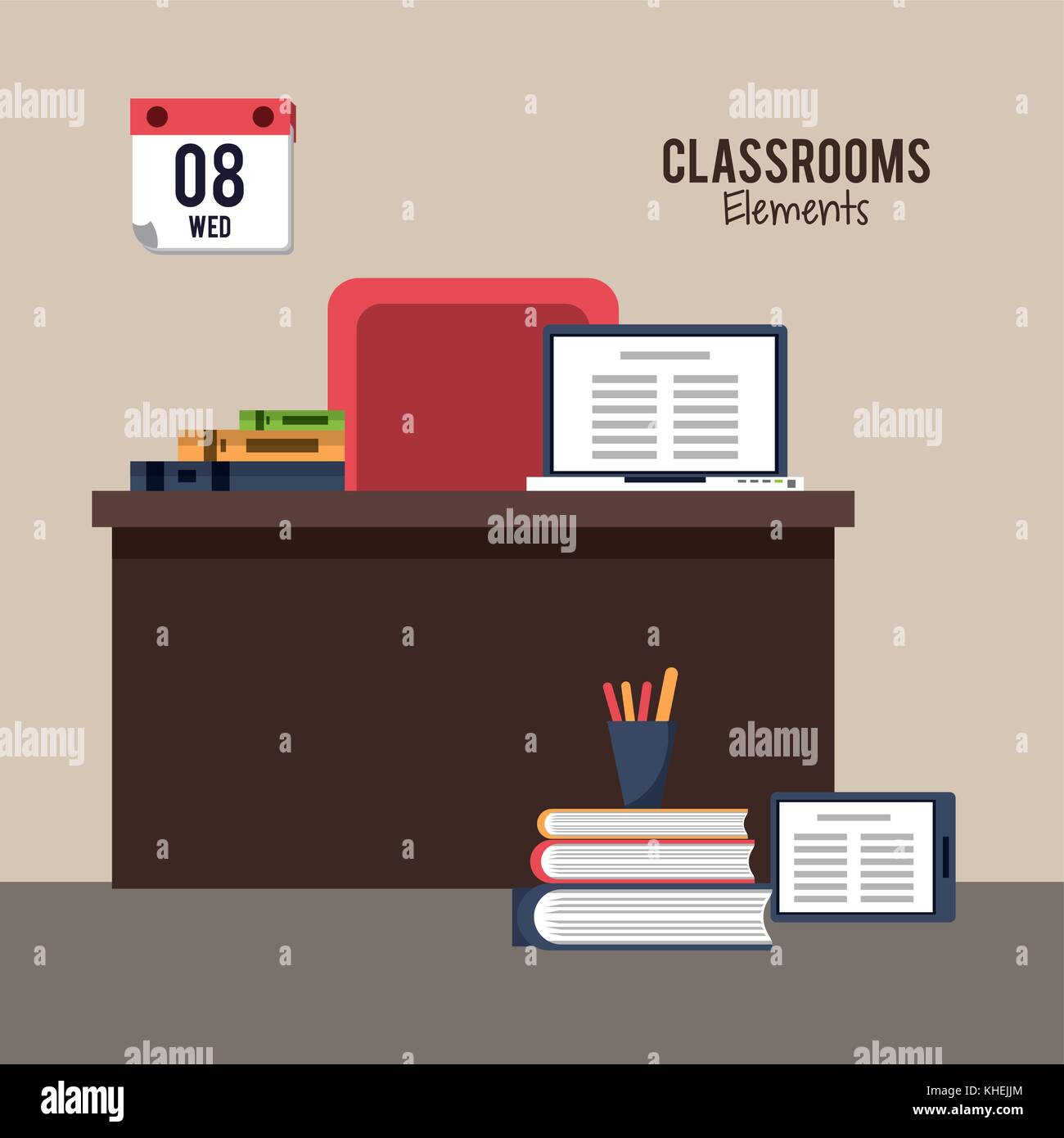 Classroom elements design Stock Vector Image & Art - Alamy