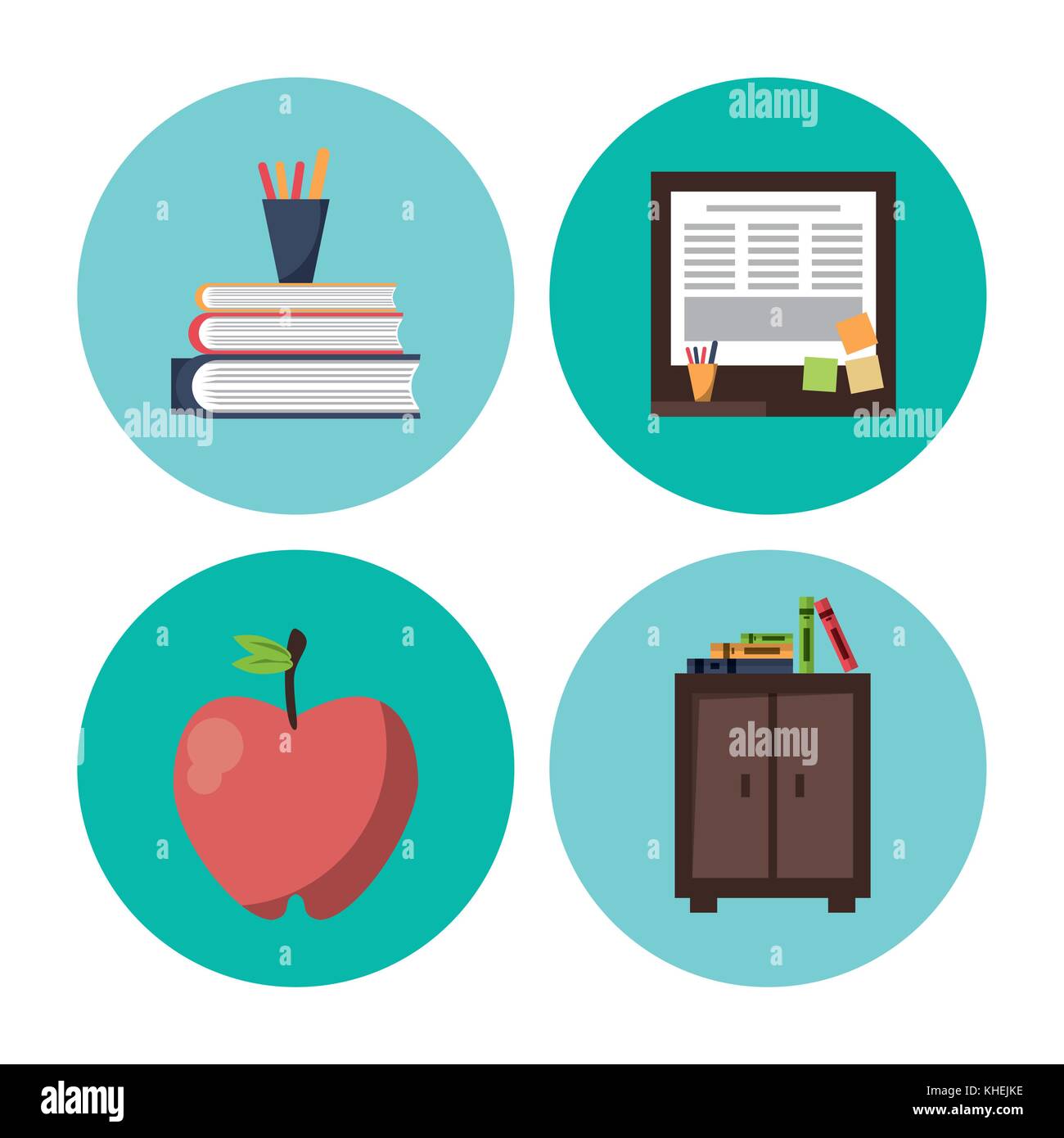 School elements icons Stock Vector Image & Art - Alamy