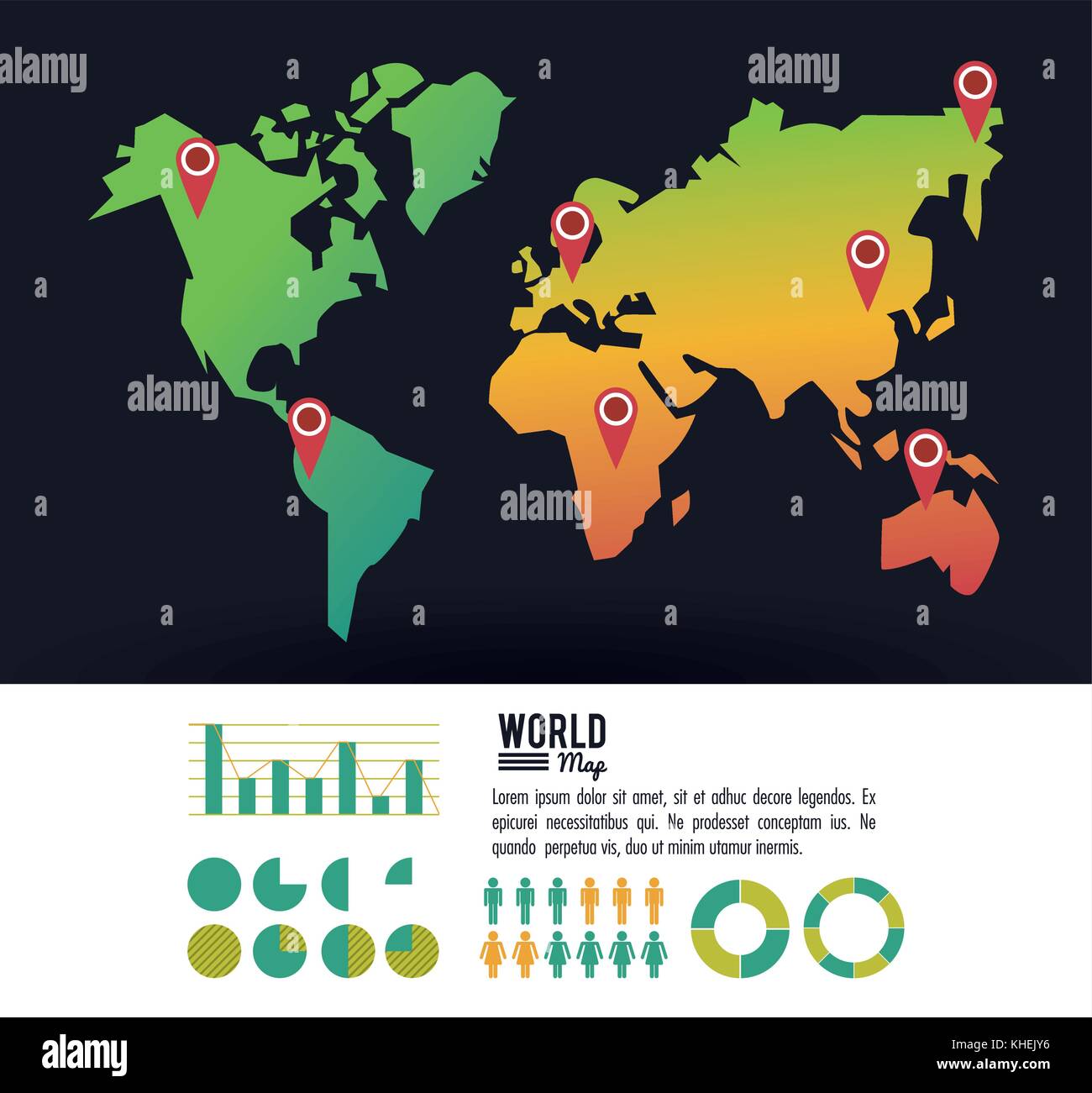 World map infographic Stock Vector Image & Art - Alamy