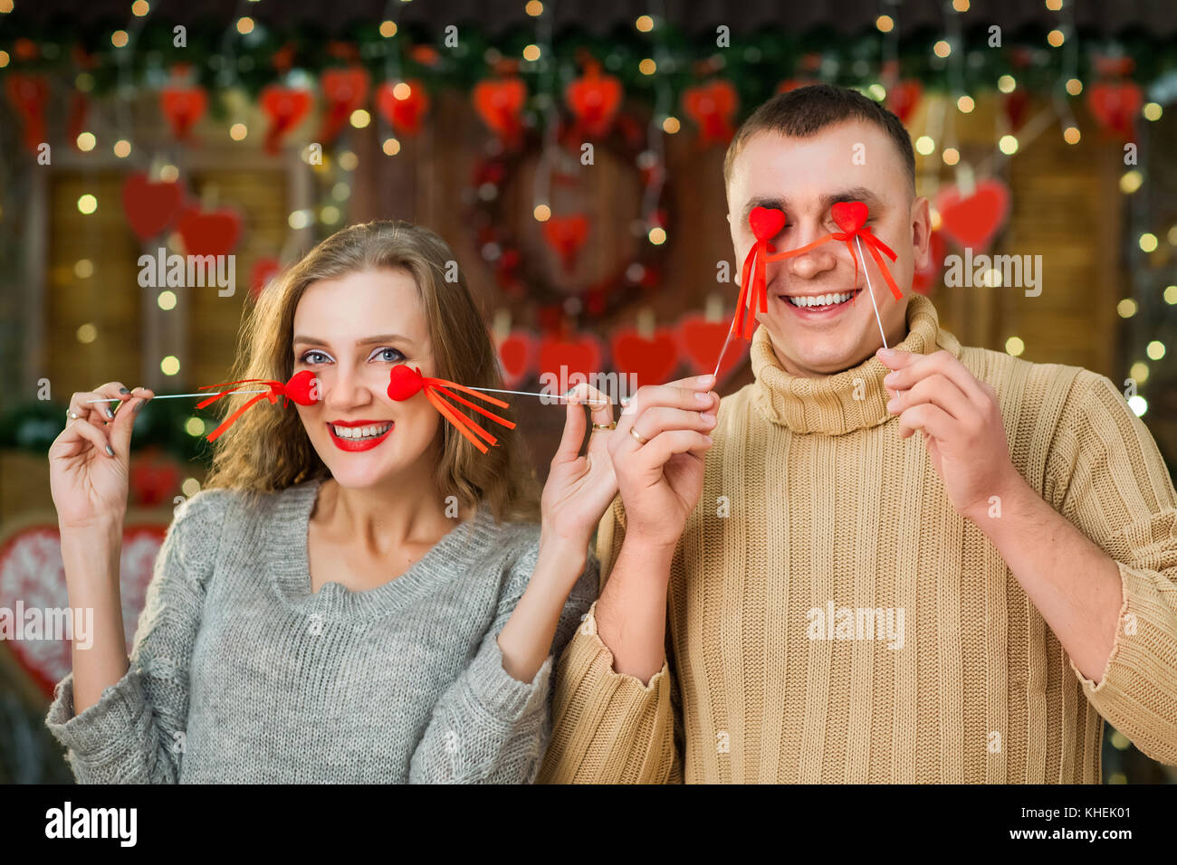 happy couple celebrate valentine's day Stock Photo - Alamy