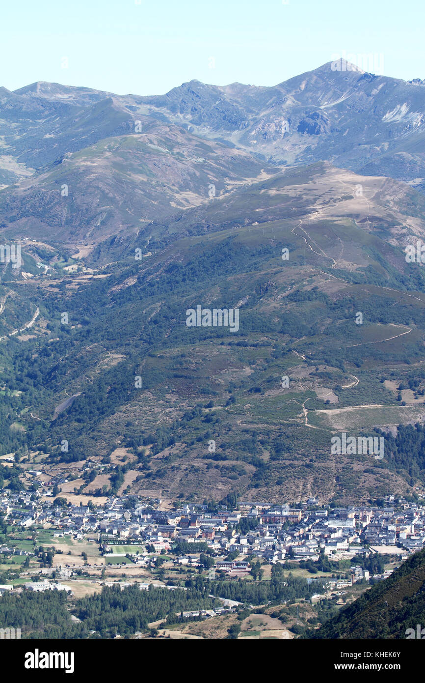View of Villablino in the north of Spain, Leon. Spain Stock Photo - Alamy