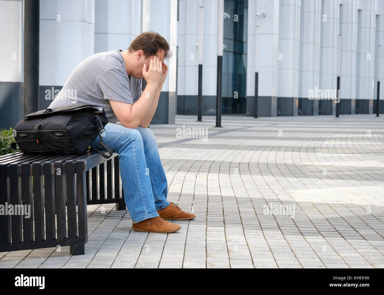 Sad middle age man portrait Stock Photo - Alamy