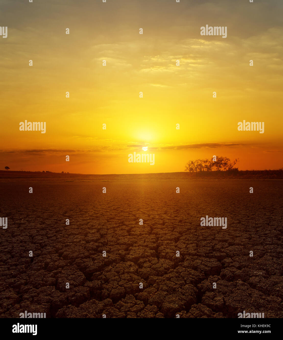 fantastic sunset over desert Stock Photo - Alamy