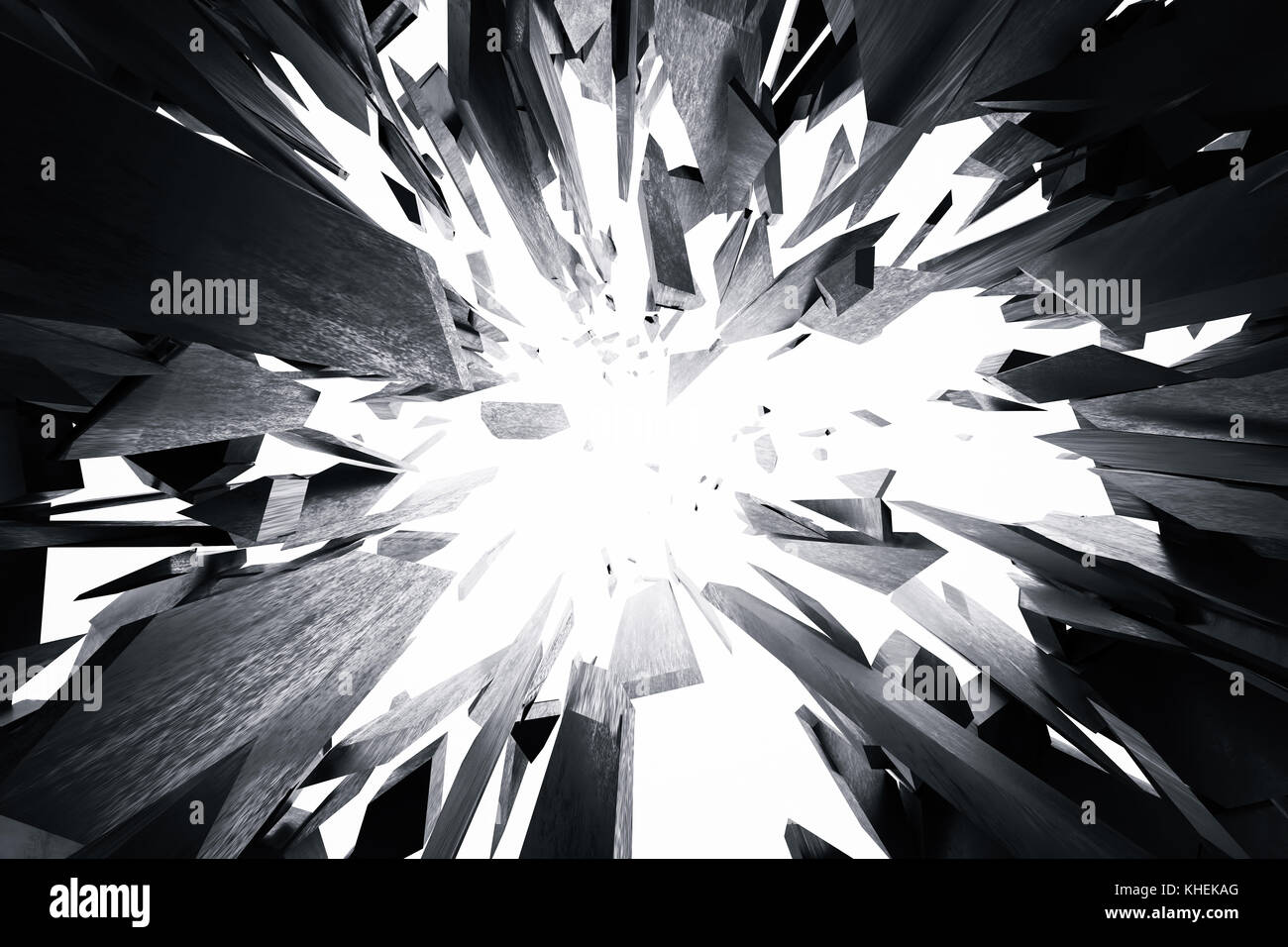 3d rendering cracked earth abstract background with volume light rays ...