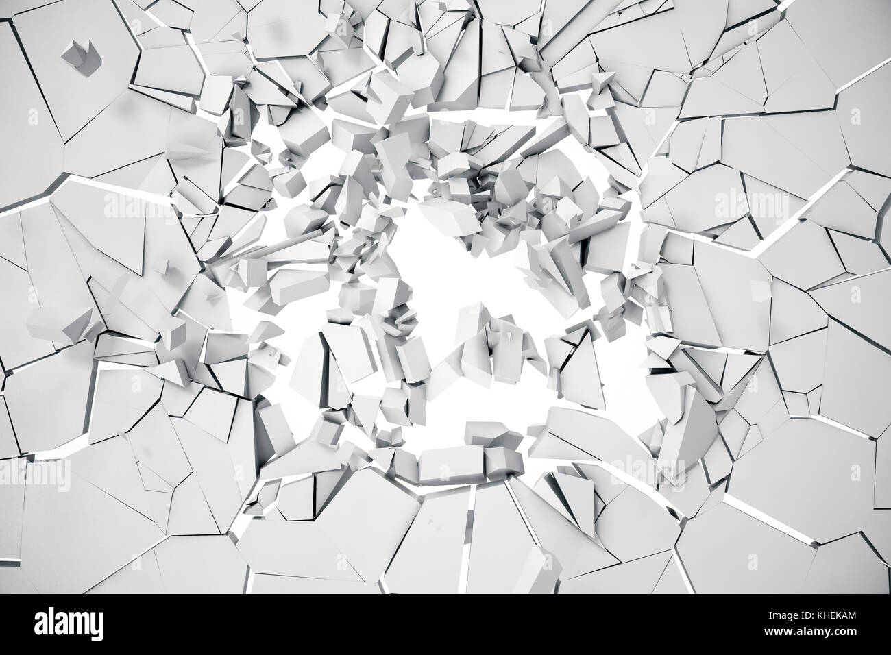 3d rendering cracked earth abstract background with volume light rays ...