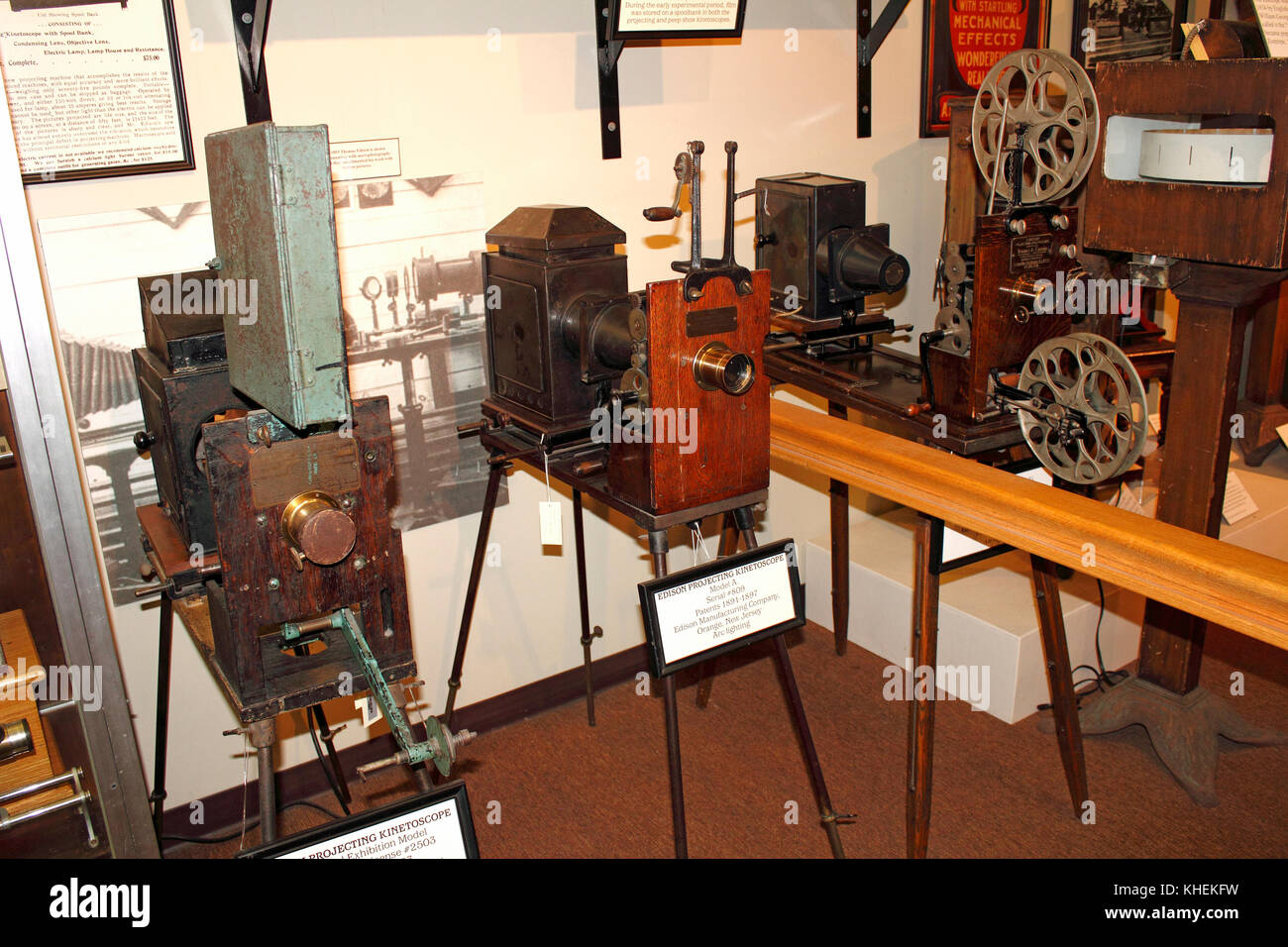 Movie projectors at the Edison and Ford Winter Estates museum at Ft ...