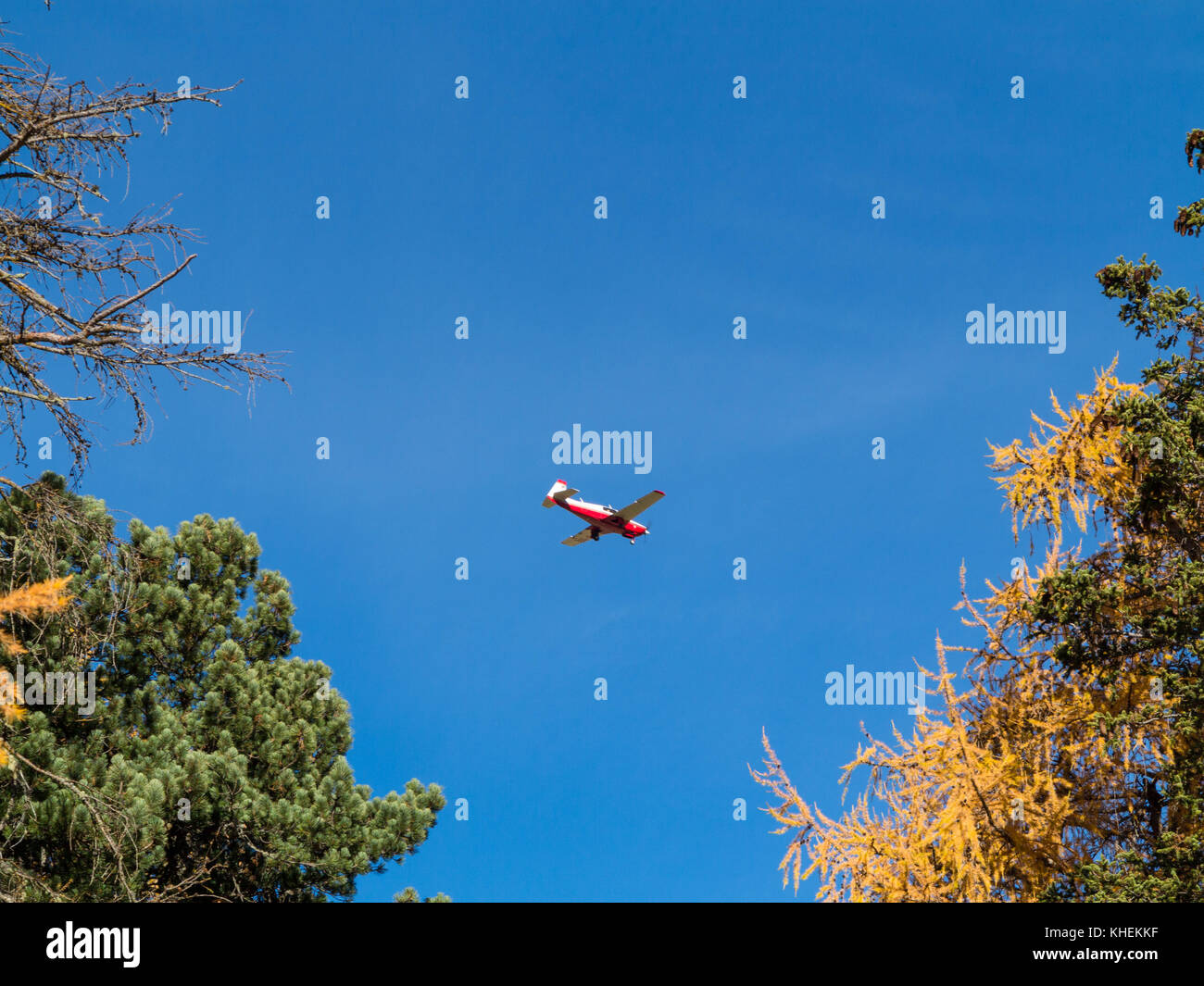Airplane in a blue sky Stock Photo - Alamy