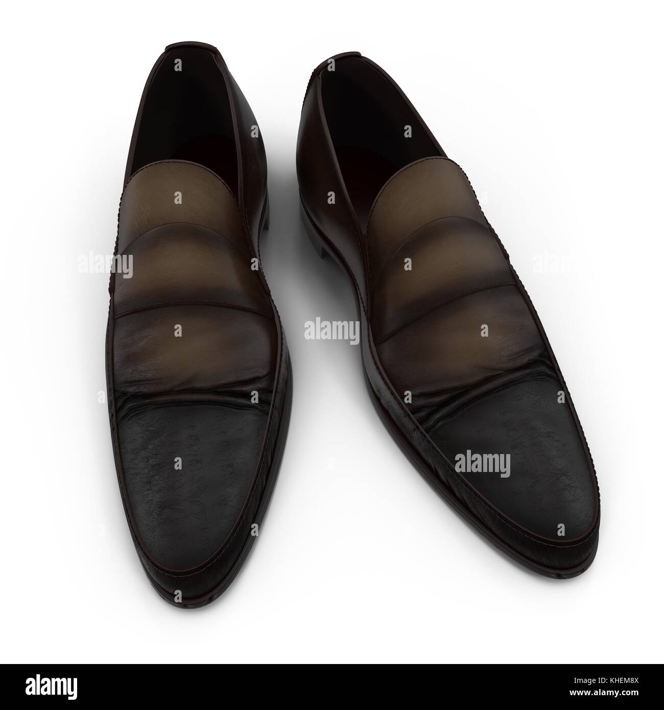 Old man's shoes isolated on white 3D Illustration Stock Photo - Alamy
