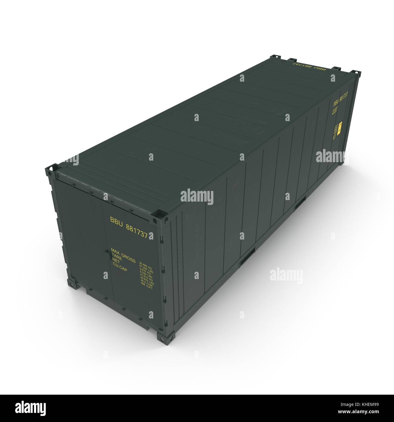 ISO Refrigerated Container isolated on white 3D Illustration Stock ...