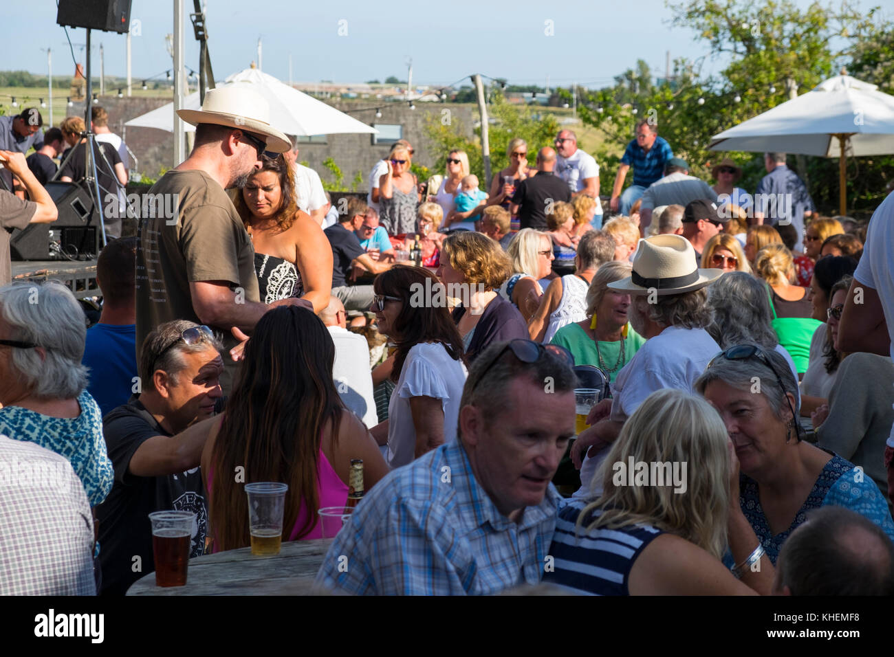 Ypres Castle pub, free house. Rye, East Sussex. crowds of people in the ...