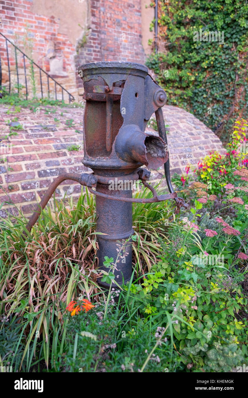 Old rusted water pump, not in use, Rye, East Sussex Stock Photo - Alamy