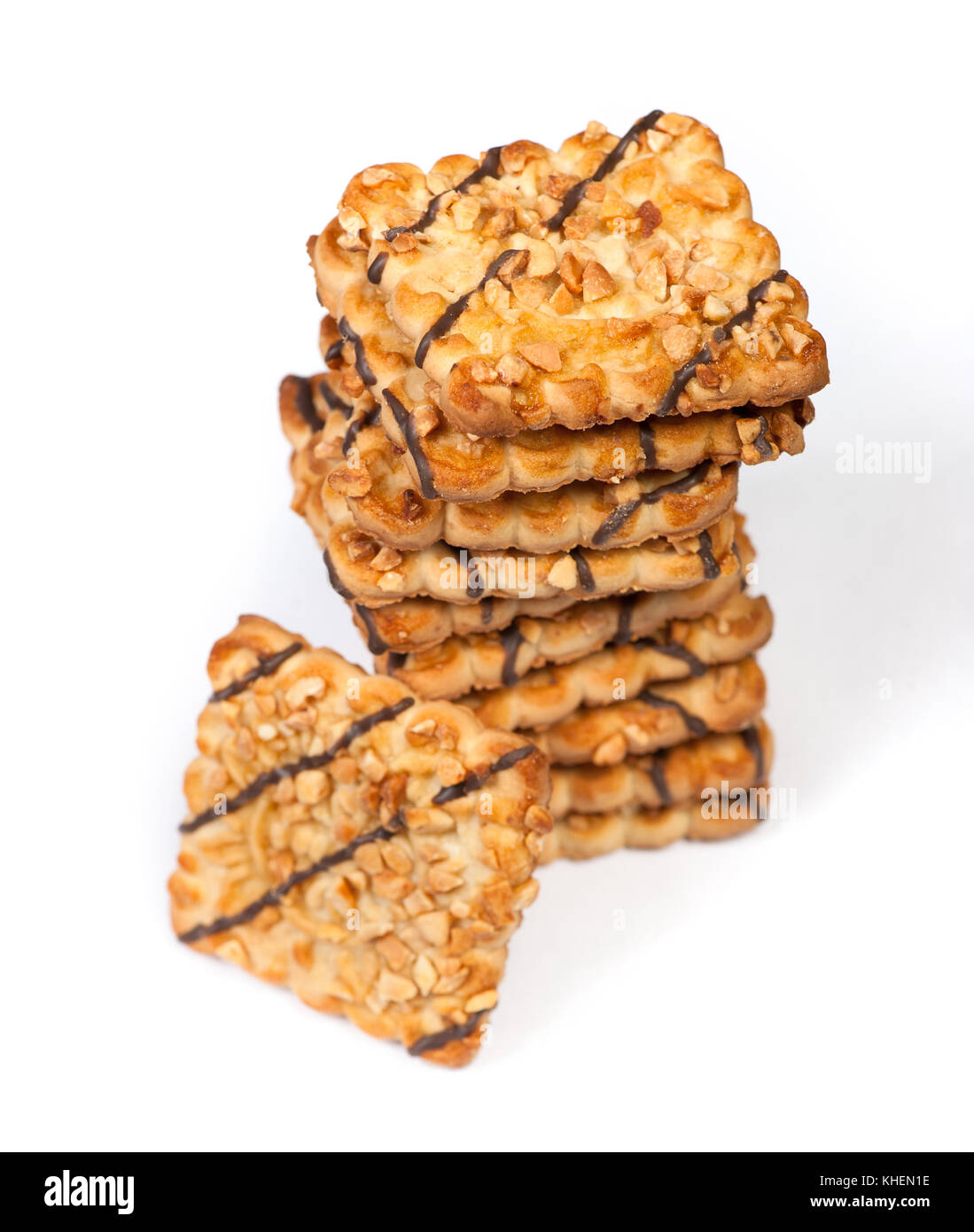 Group of square cookies isolated on white Stock Photo - Alamy