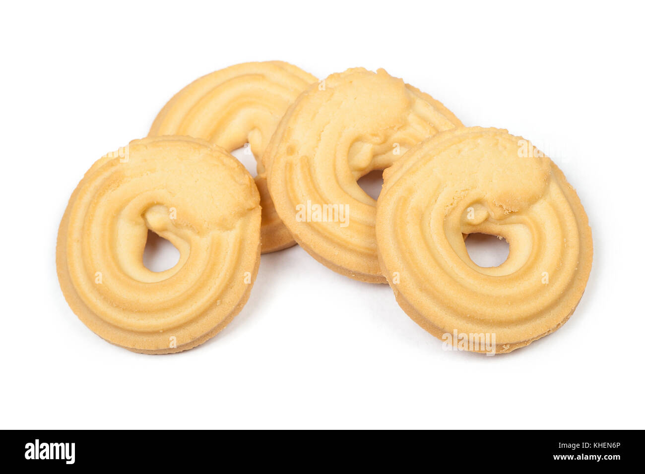 Round cookies isolated on white background Stock Photo - Alamy