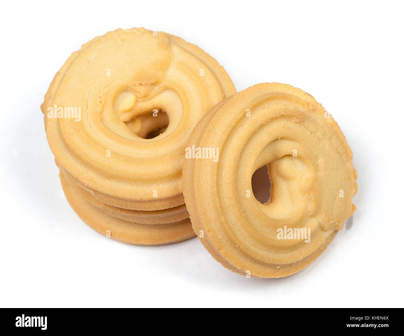 Round cookies isolated on white background Stock Photo - Alamy