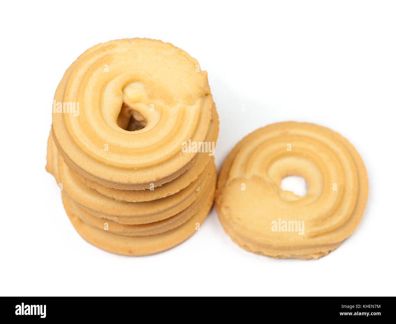 Round cookies isolated on white background Stock Photo - Alamy