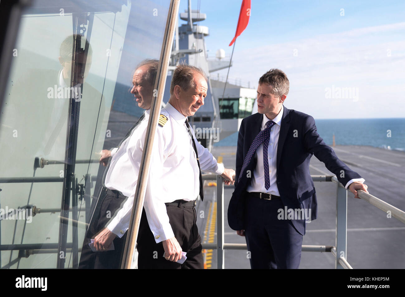 Captain Jerry Kyd (left) with Defence Secretary Gavin Williamson ...