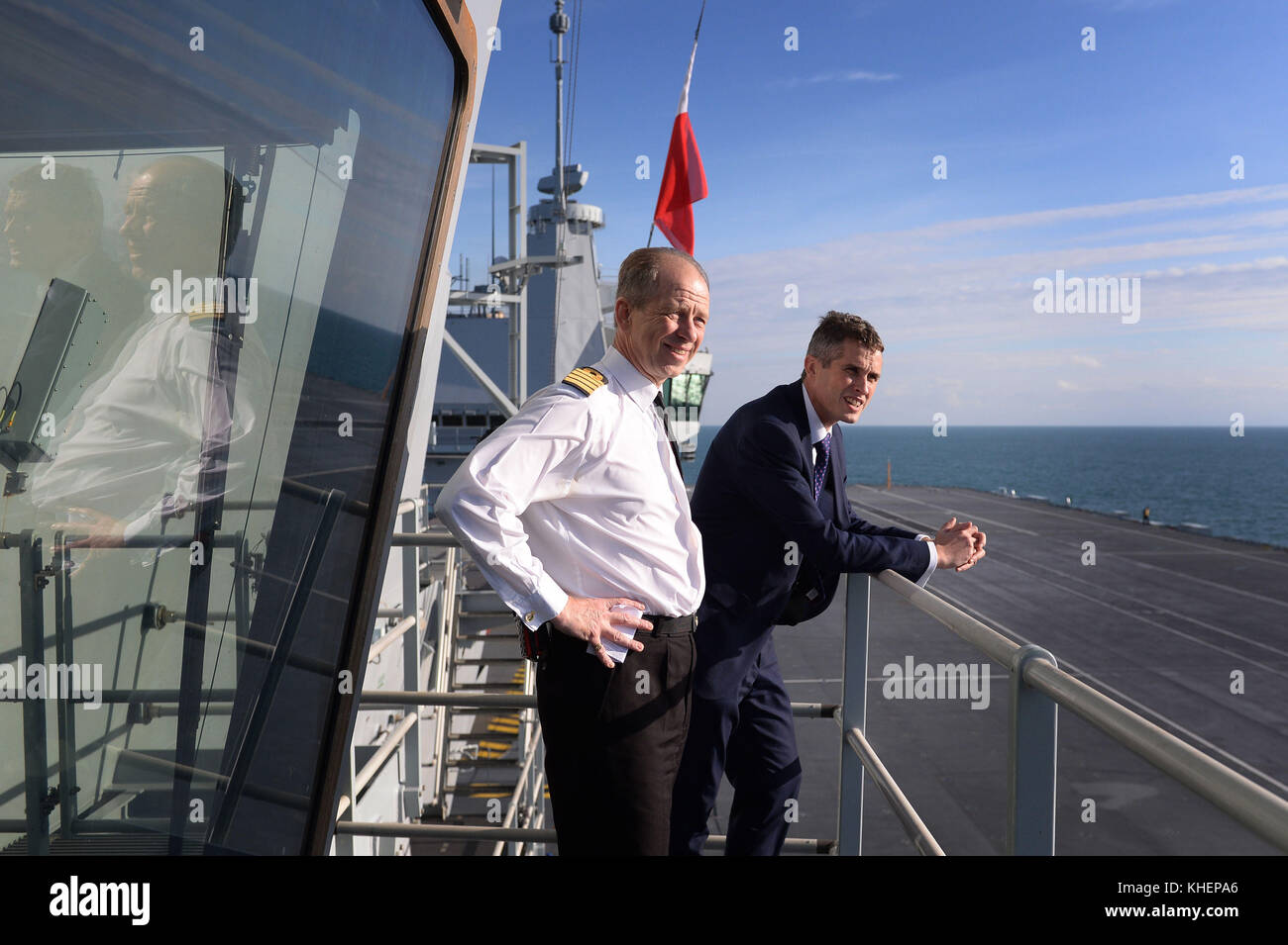 Captain Jerry Kyd (left) with Defence Secretary Gavin Williamson ...