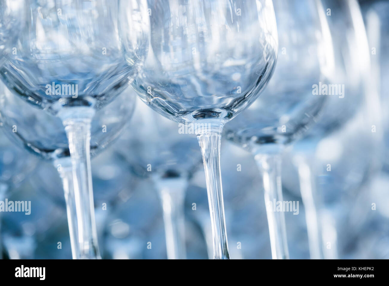 Empty wine glasses in a restaurant Stock Photo - Alamy