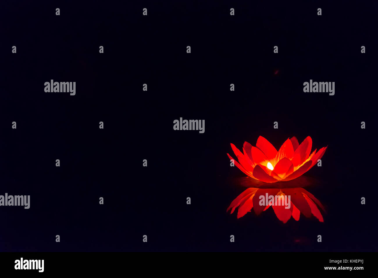 Floating Lotus Flower Paper Lanterns On Water Stock Photo - Alamy