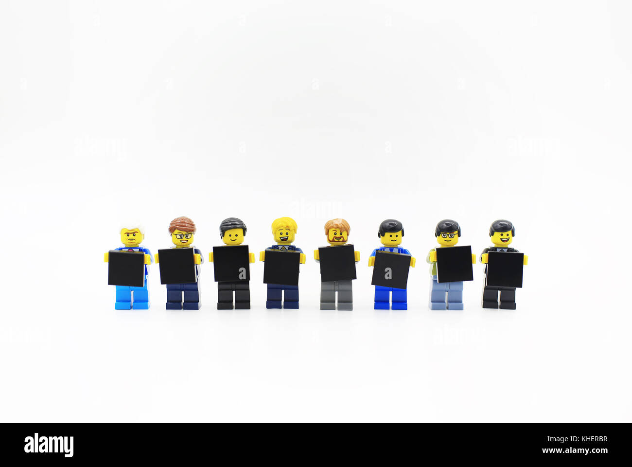 lego man what to say Stock Photo - Alamy
