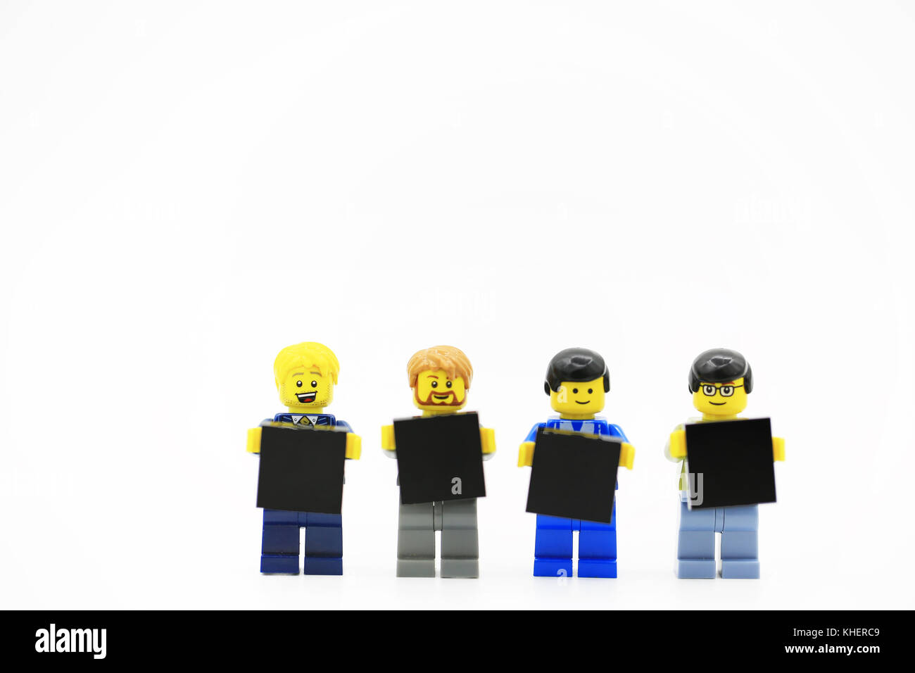 lego man what to say Stock Photo - Alamy