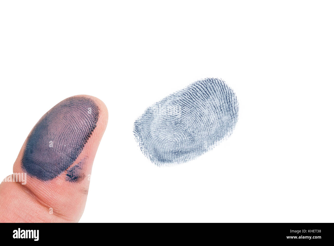 Finger with finger print isolated on white background Stock Photo - Alamy