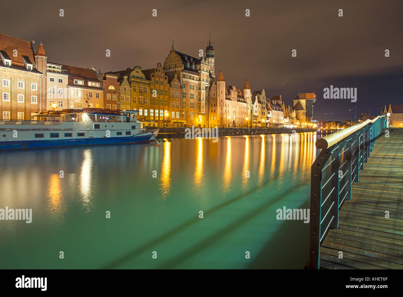 beautiful night streets of Gdansk Stock Photo - Alamy