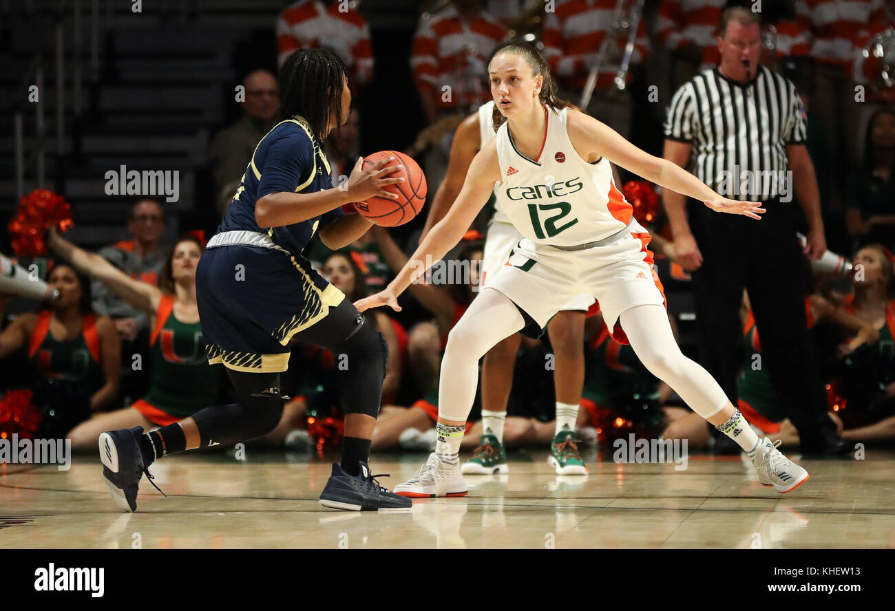 Coral Gables, Florida, USA. 10th Nov, 2017. Miami Hurricanes guard ...