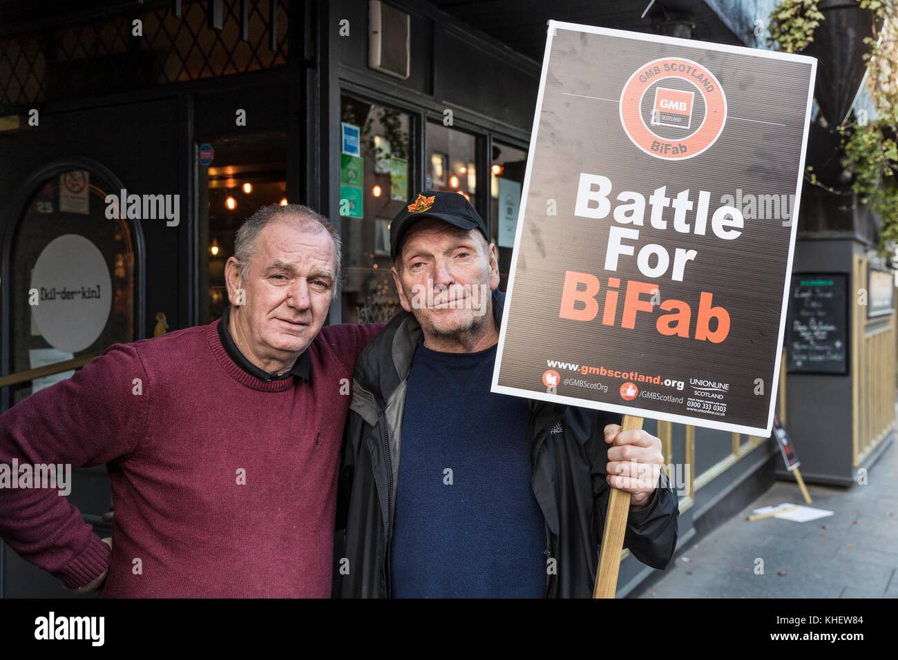 Edinburgh, UK. 16th Nov, 2017. Following the march on Holyrood by BiFab ...