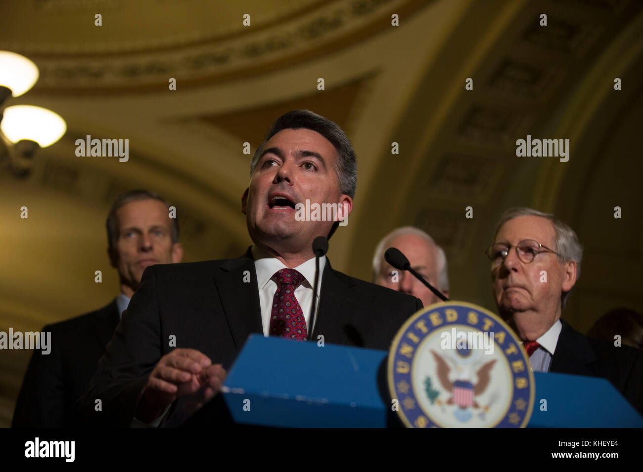 United States Senator Cory Gardner, Republican of Colorado, speaks with ...