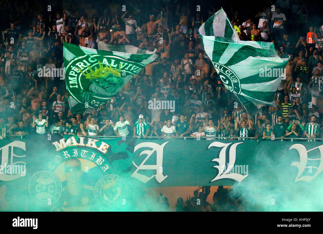 Curitiba, Brazil. 16th Nov, 2017. Coritiba fan during Coritiba PR x ...