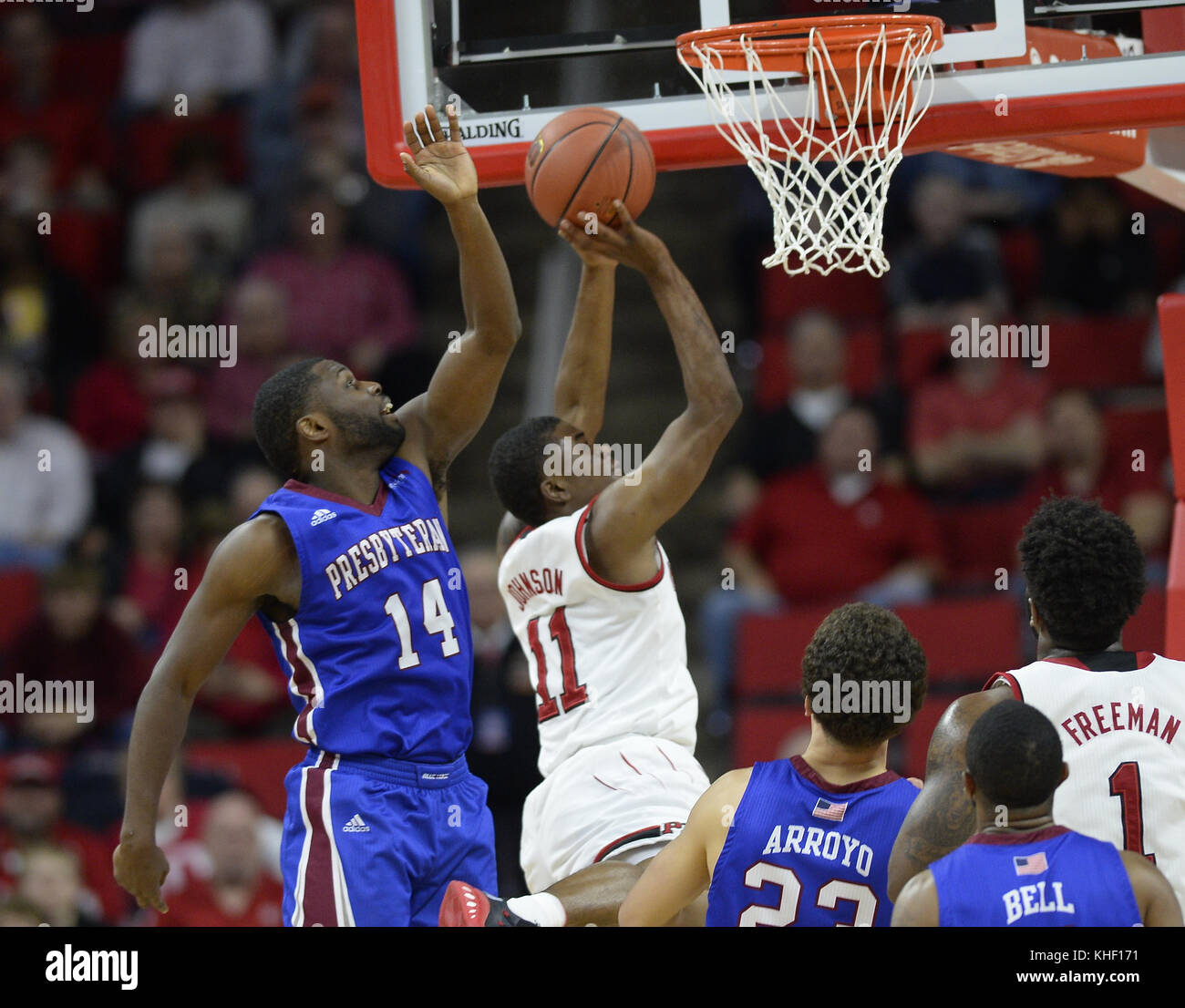 Raleigh, North Carolina, USA. 16th Nov, 2017. MARKELL JOHNSON (11) of ...