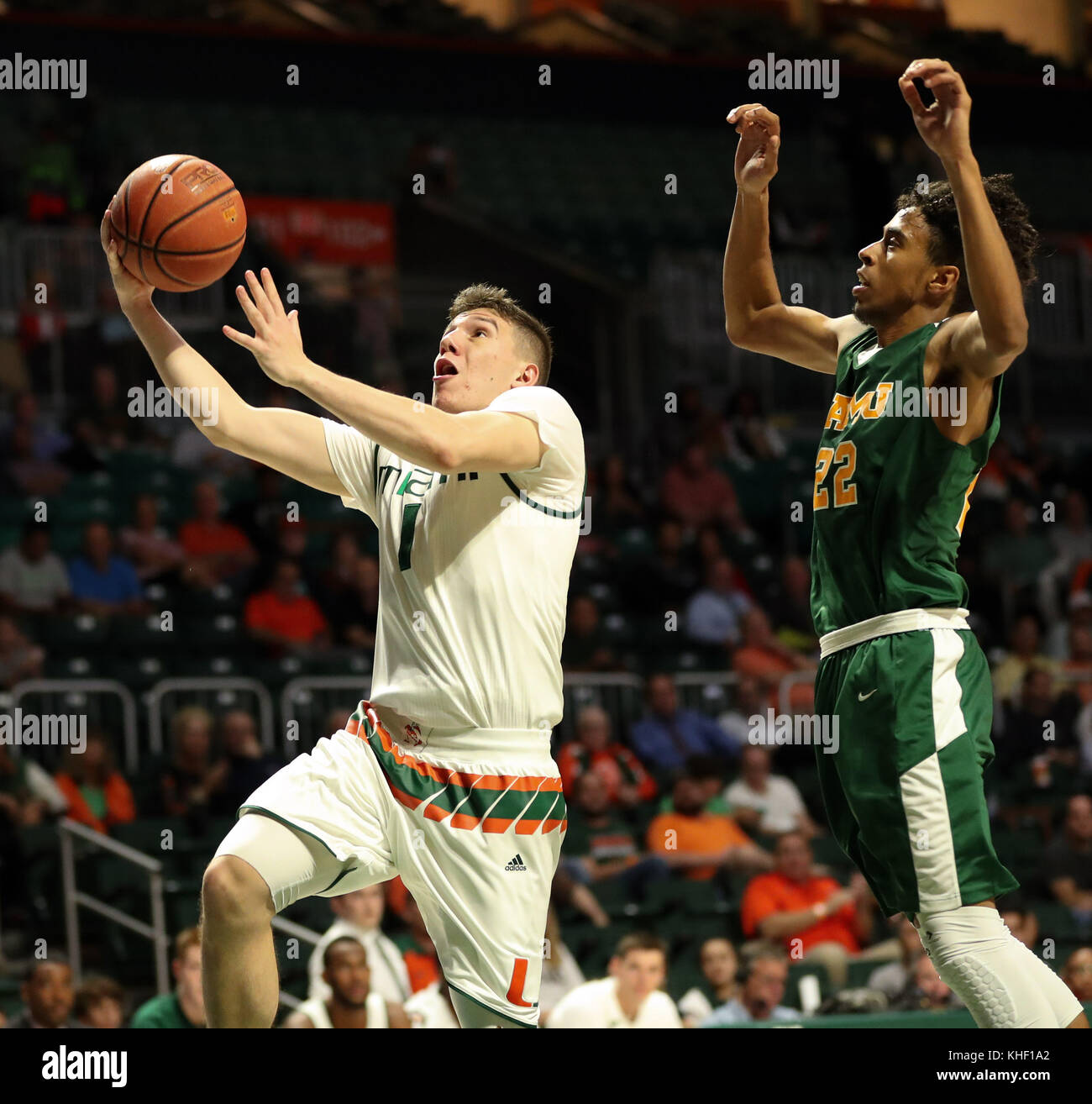 Coral Gables, Florida, USA. 16th Nov, 2017. Miami Hurricanes guard ...