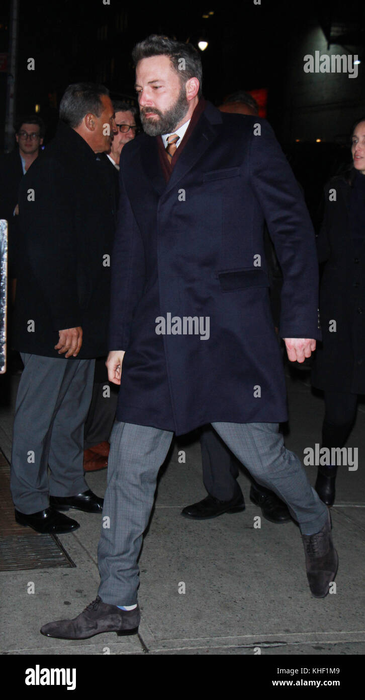 New York, NY, USA. 16th Nov, 2017. Ben Affleck at The Late Show with ...