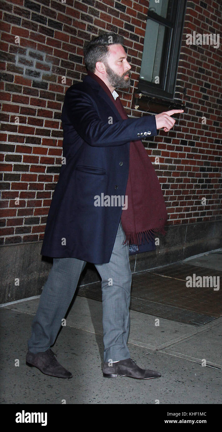 New York, NY, USA. 16th Nov, 2017. Ben Affleck at The Late Show with ...
