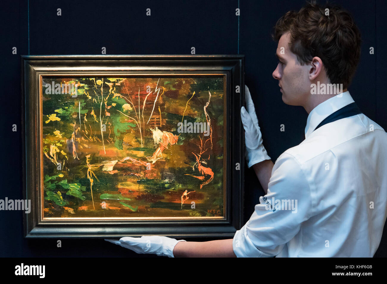 London, UK. 17th Nov, 2017. Sir Winston Churchill, The Goldfish Pool at ...