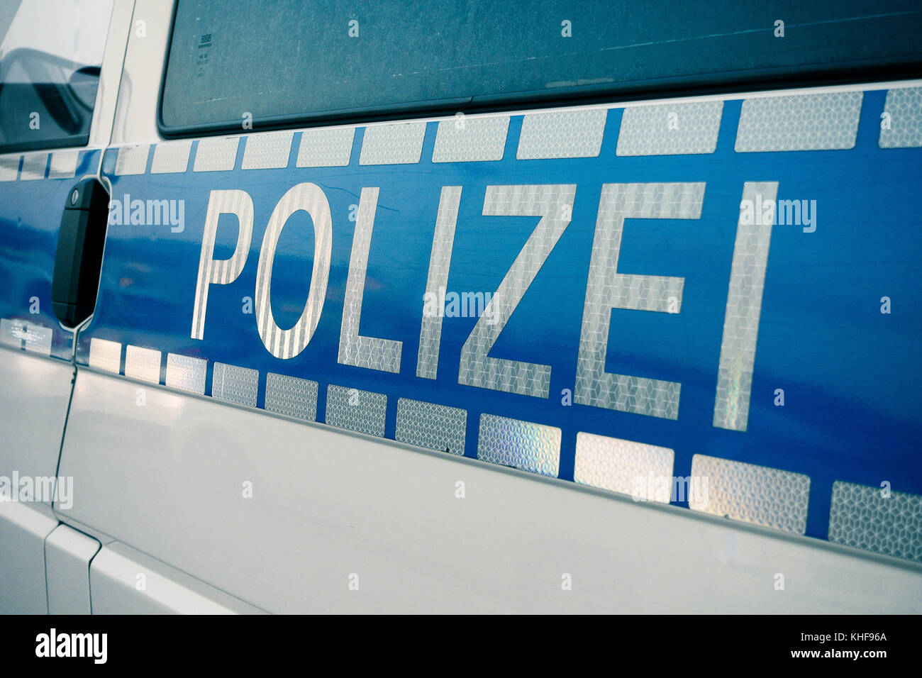 German police sign on the car Stock Photo - Alamy