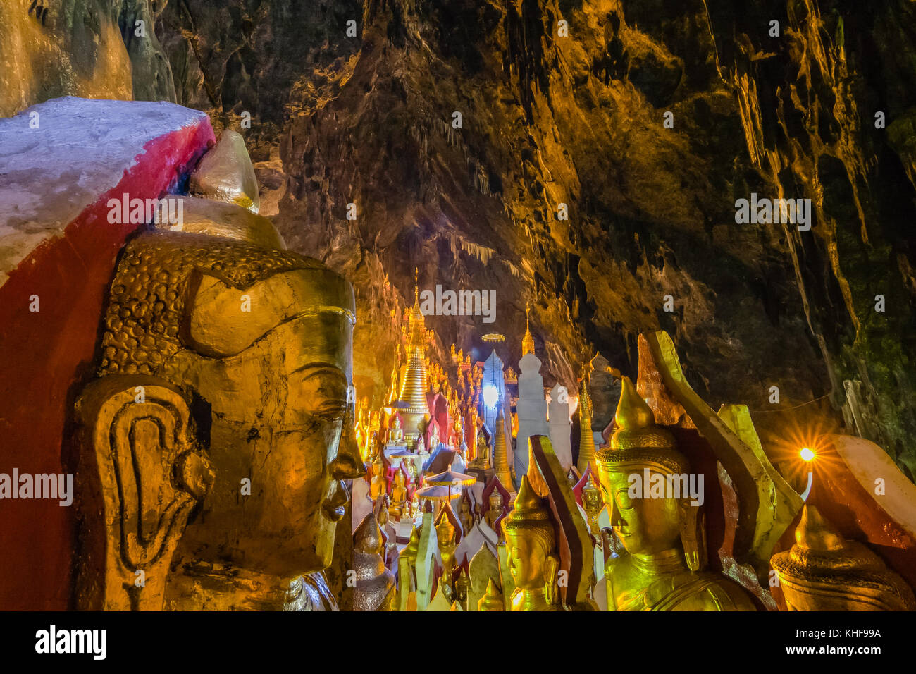 Buddhas in the Pindaya Caves, Shan State, Myanmar Stock Photo - Alamy
