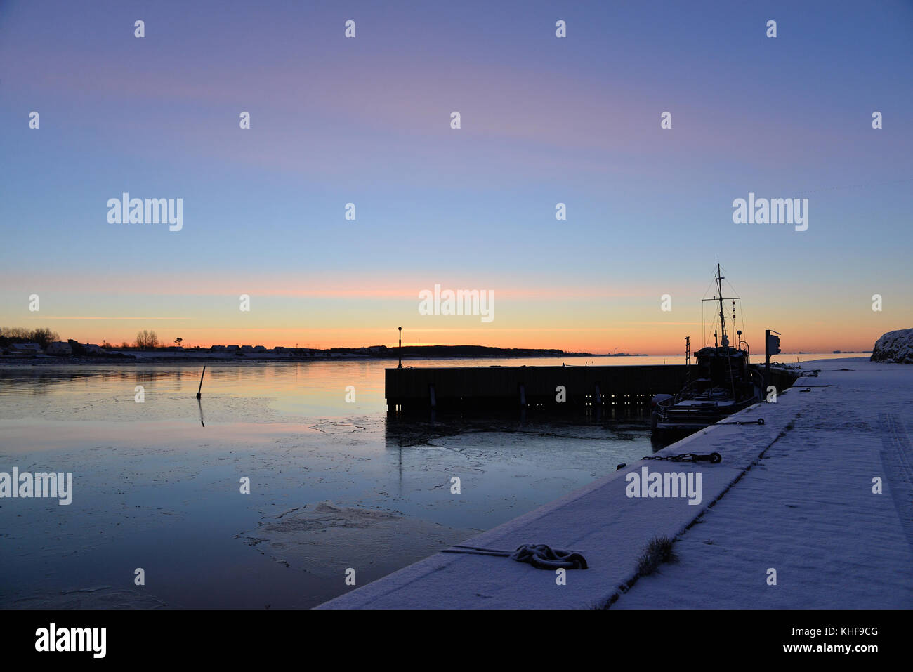 harbor at sunset Stock Photo - Alamy