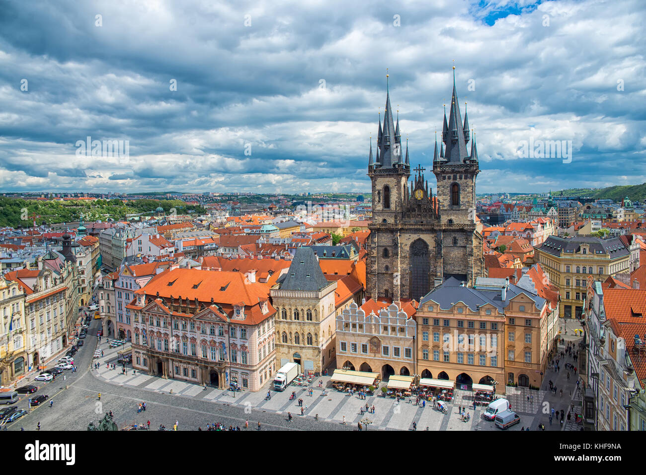 Prague top view Stock Photo - Alamy