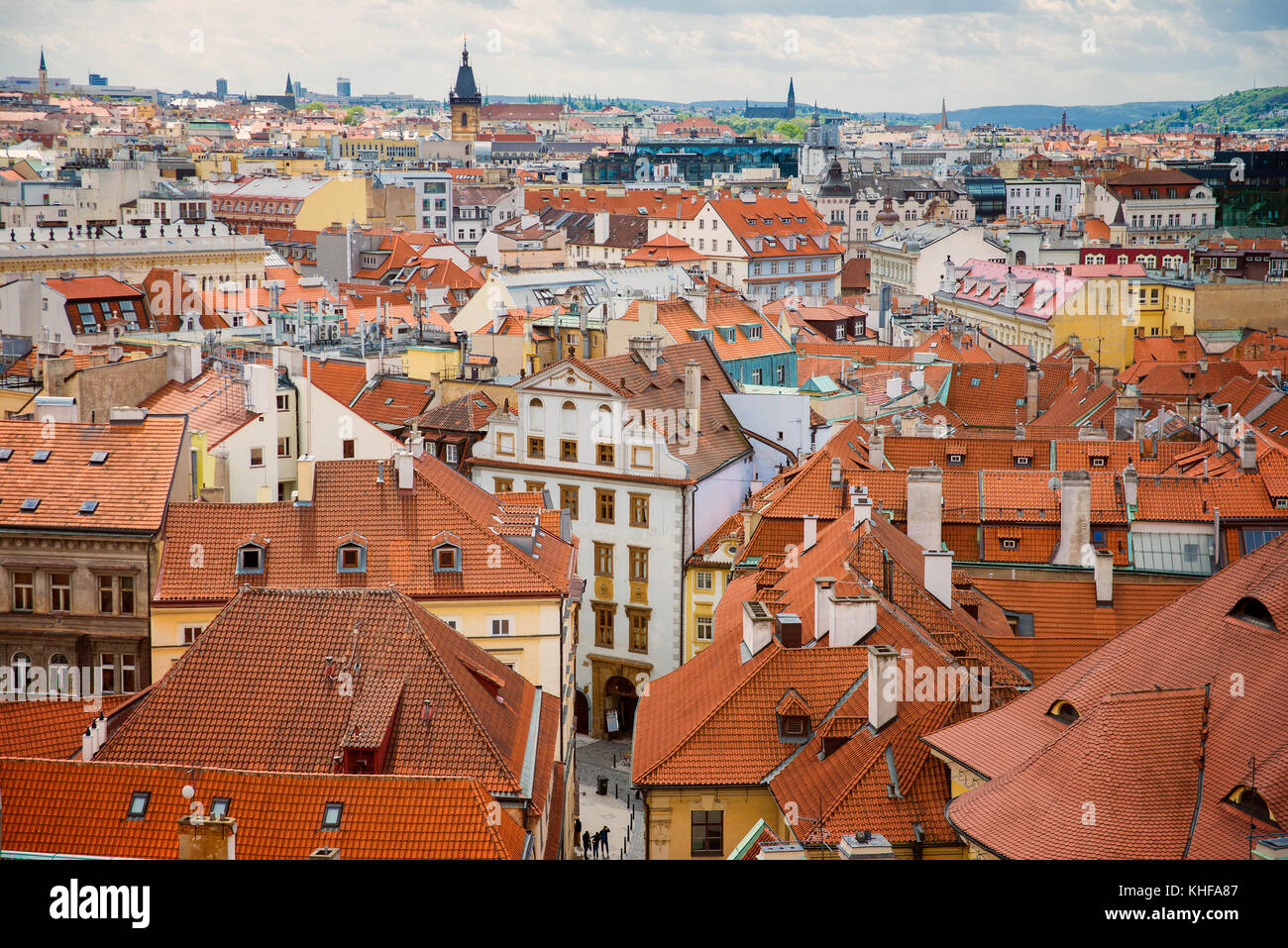 Prague top view Stock Photo - Alamy
