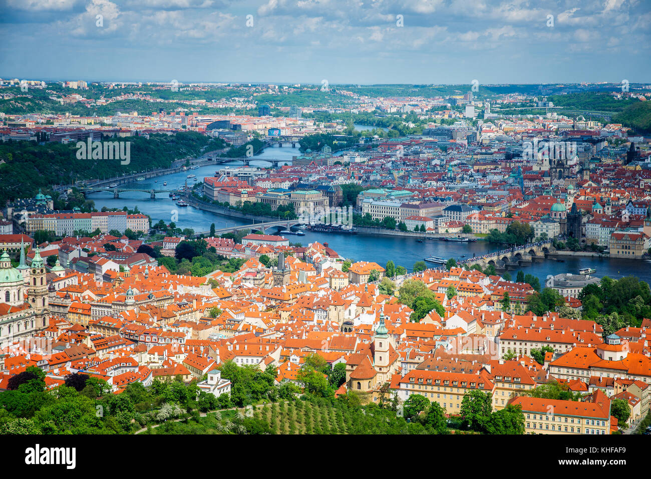 Prague top view Stock Photo - Alamy