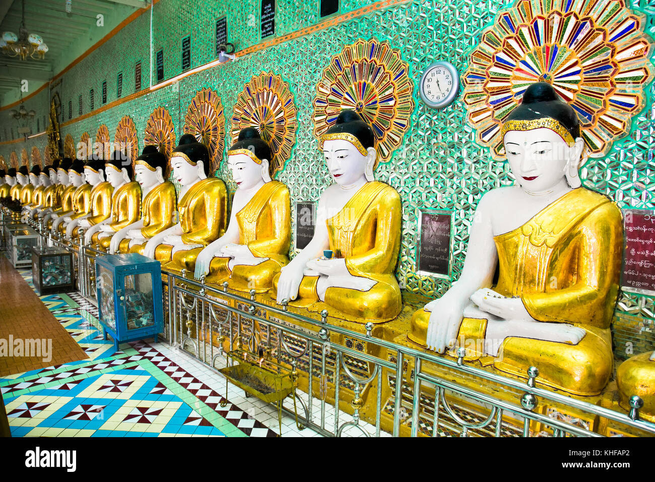 U Min Thonze pagoda in Sagaing at Mandalay hill , Myanmar.(Burama Stock ...