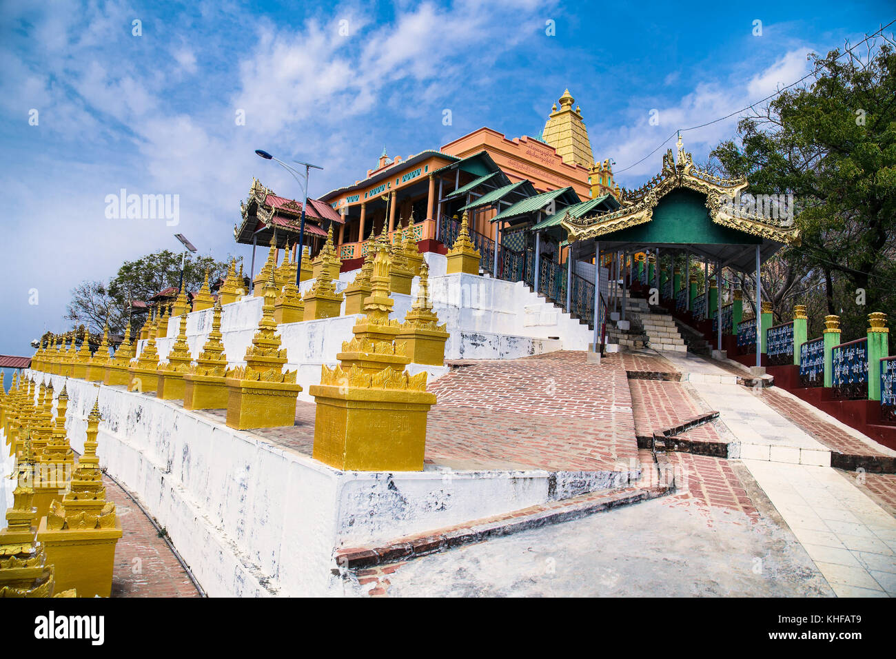 U Min Thonze pagoda in Sagaing at Mandalay hill , Myanmar.(Burama Stock ...