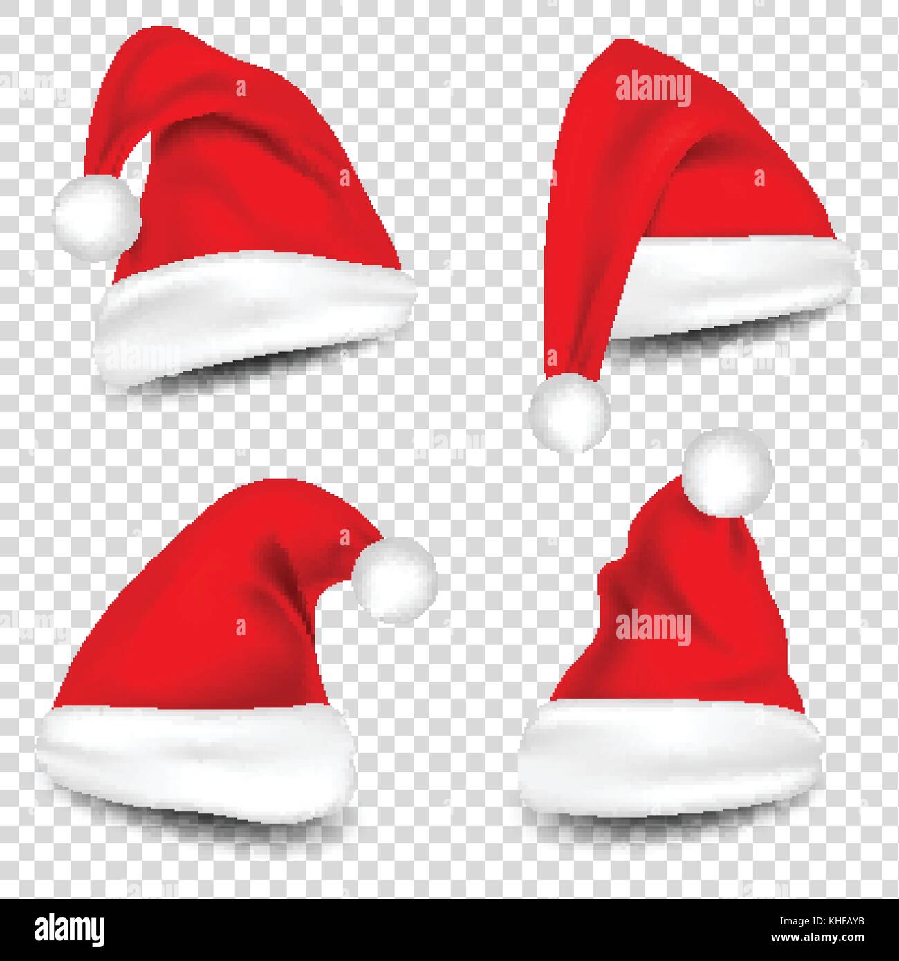 Close up red christmas hats Stock Vector Images - Alamy